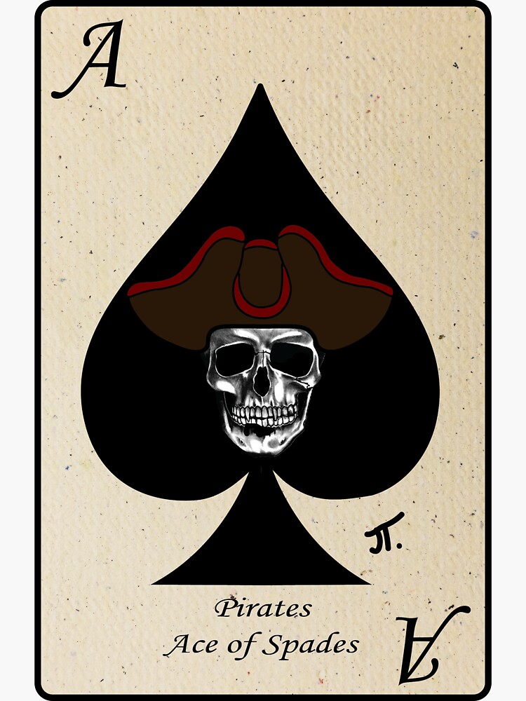 "Pirate Skull Ace of Spades" Sticker for Sale by JasonT1340 | Redbubble