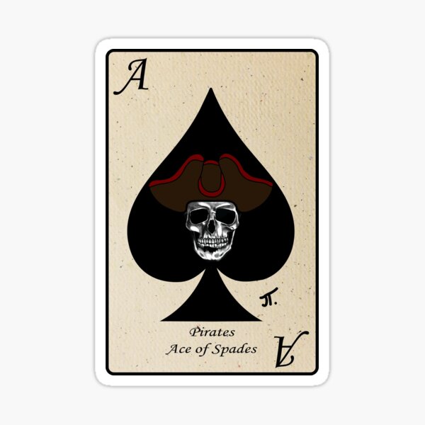 "Pirate Skull Ace of Spades" Sticker for Sale by JasonT1340 | Redbubble