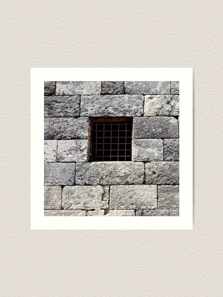 "stone rock wall prison jail window " Art Print by natbern | Redbubble