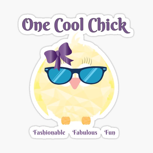 "One Cool Chick" Sticker for Sale by shorelinedesign | Redbubble