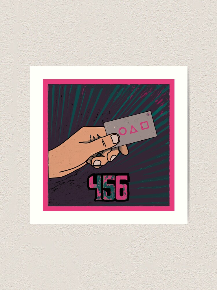 "SQUID GAME. Squid Game Symbols. Squid Game Player 456. Circle, triangle, square. Let's play ...