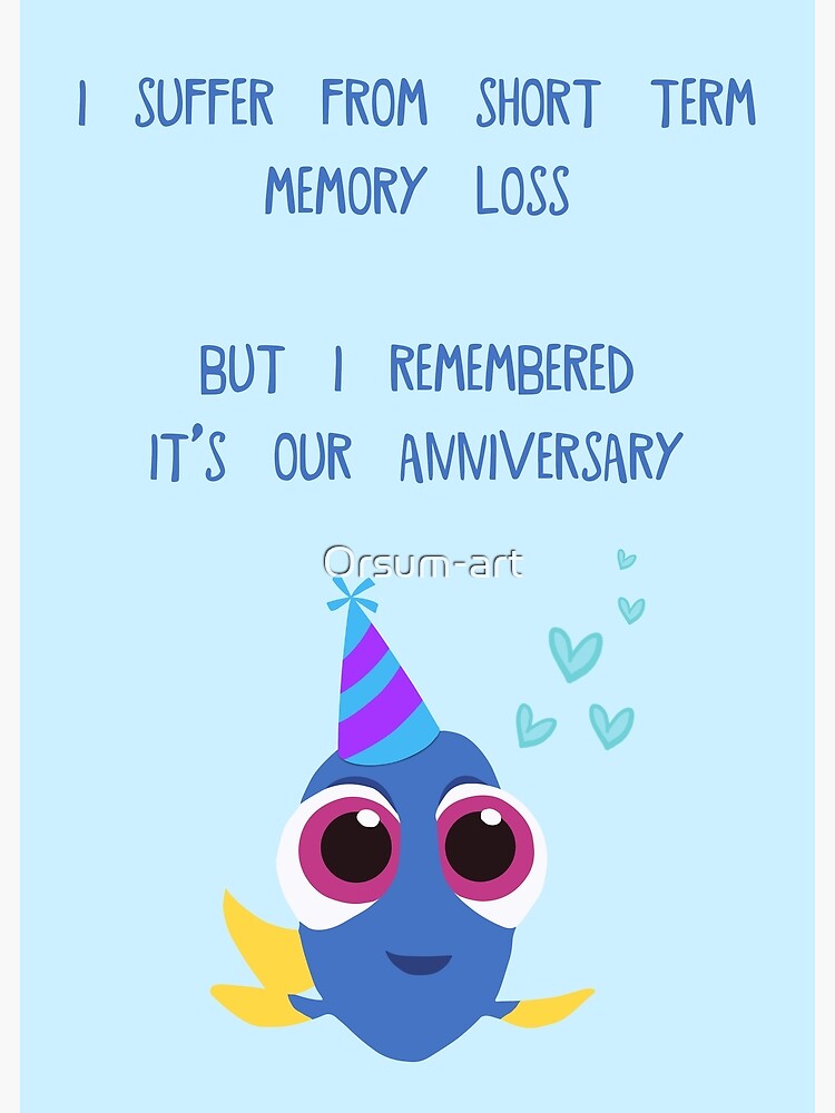 "Finding Dory - Anniversary" Greeting Card for Sale by Orsum-art ...