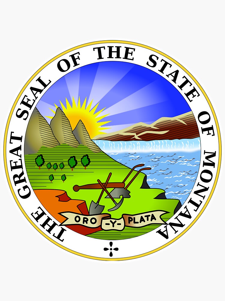 "Montana State Seal" Sticker by BankrobberGus | Redbubble