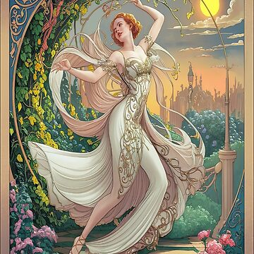 "Dance Painting Inspired By Alphonse Mucha Style" Poster for Sale by ...