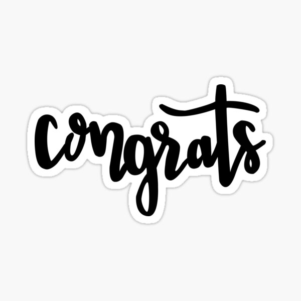 "Congratulations" Sticker for Sale by sk8terchic6 | Redbubble