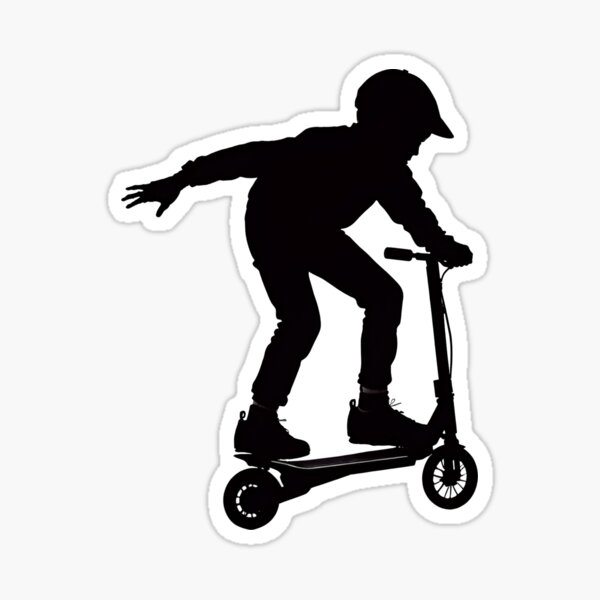 "Kid on a Stunt-Scooter" Sticker for Sale by RavenPrints | Redbubble