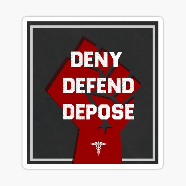 "DENY DEFEND DEPOSE" Sticker for Sale by ConorM7 | Redbubble