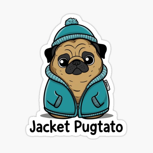 "Jacket Pugtato - Cute Punny Cartoon" Sticker for Sale by haitrieuic96 ...