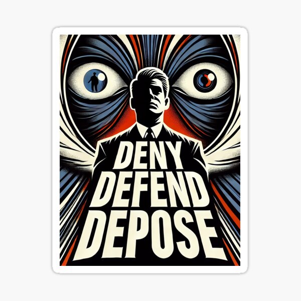 "DENY DEFEND DEPOSE Vertigo Bold Text Design Graphic" Sticker for Sale ...