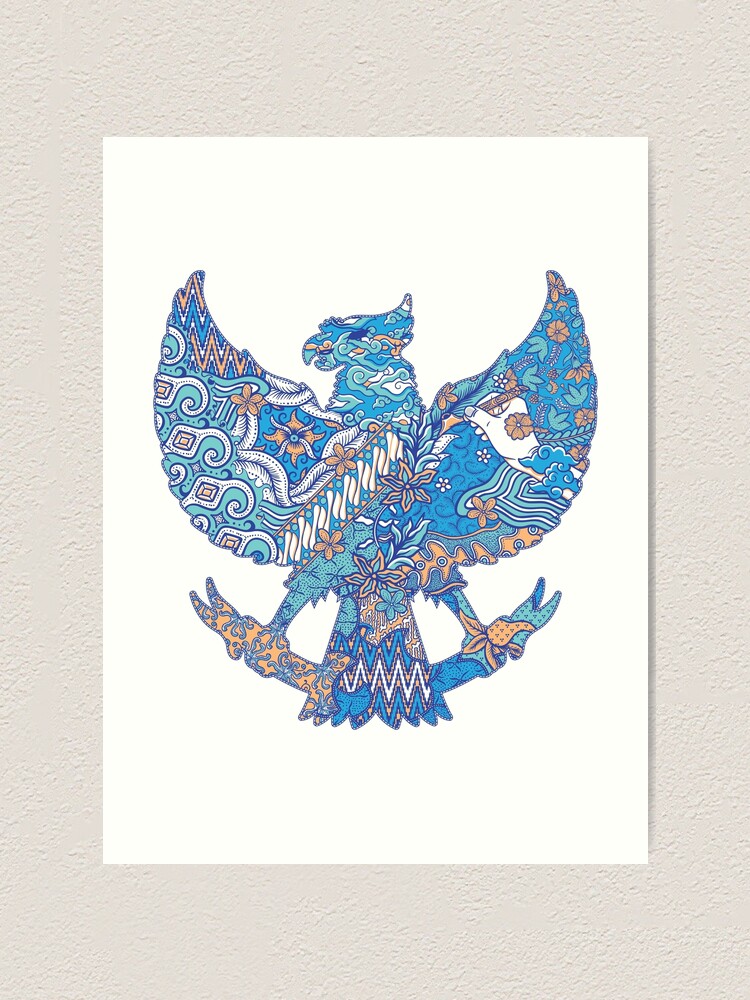 "batik indonesia in garuda silhouette" Art Print by ghinan | Redbubble