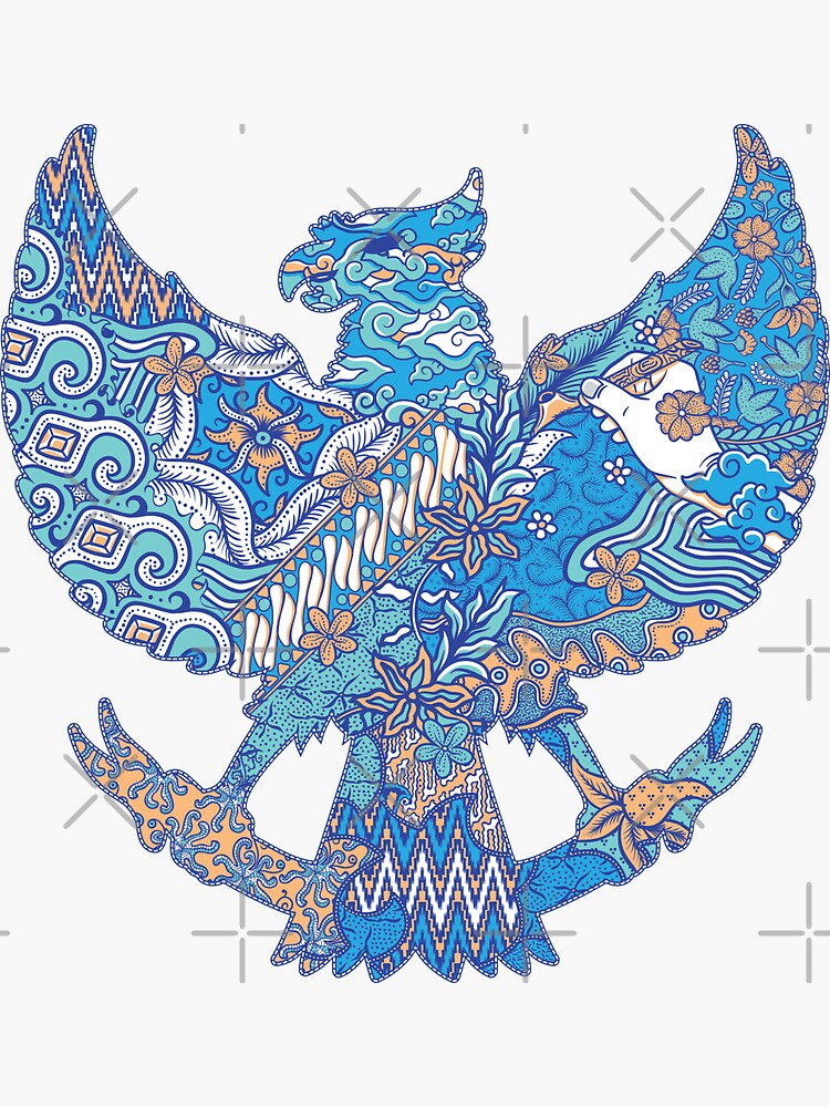 "batik indonesia in garuda silhouette" Sticker for Sale by ghinan ...