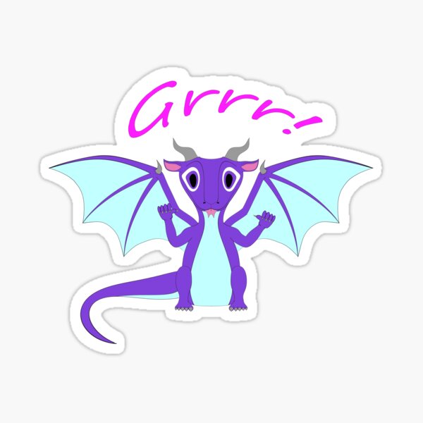 "Cute Purple Dragon" Sticker for Sale by Starfire-Dragon | Redbubble