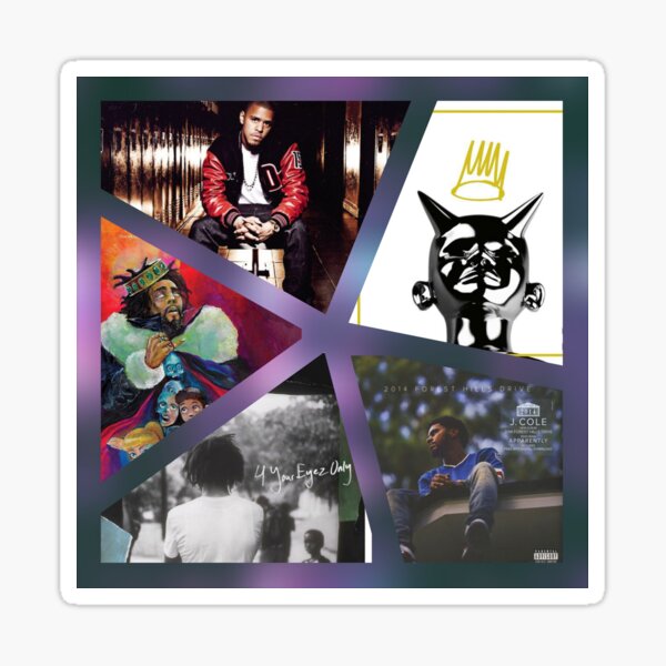 "J.Cole album History." Sticker for Sale by Martell-Yeezus | Redbubble