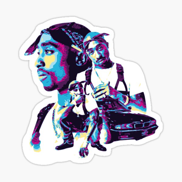 "Tupac Shakur Style Retro" Sticker for Sale by ahayzini | Redbubble