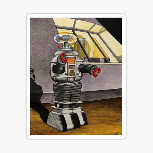 "LIS ROBOT ON GUARD DUTY" Sticker for Sale by ward-art-studio | Redbubble