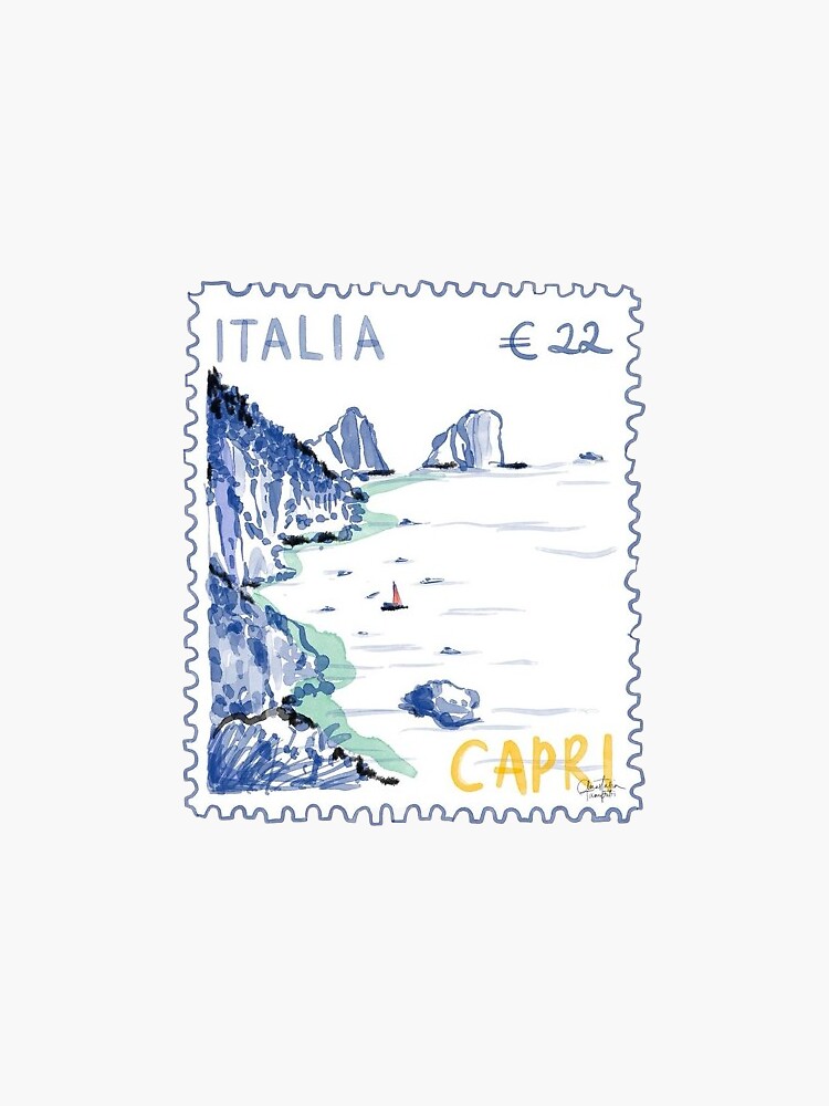 "Capri, Italy stamp" Sticker by Franchesca1112 | Redbubble