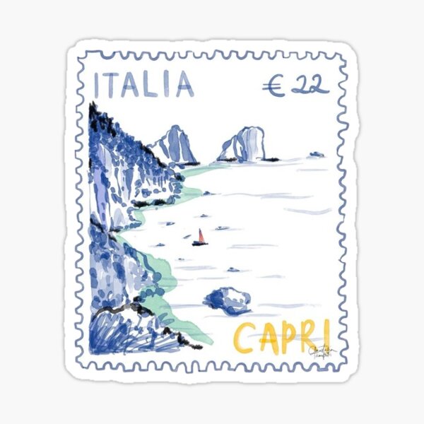 "Capri, Italy stamp" Sticker by Franchesca1112 | Redbubble
