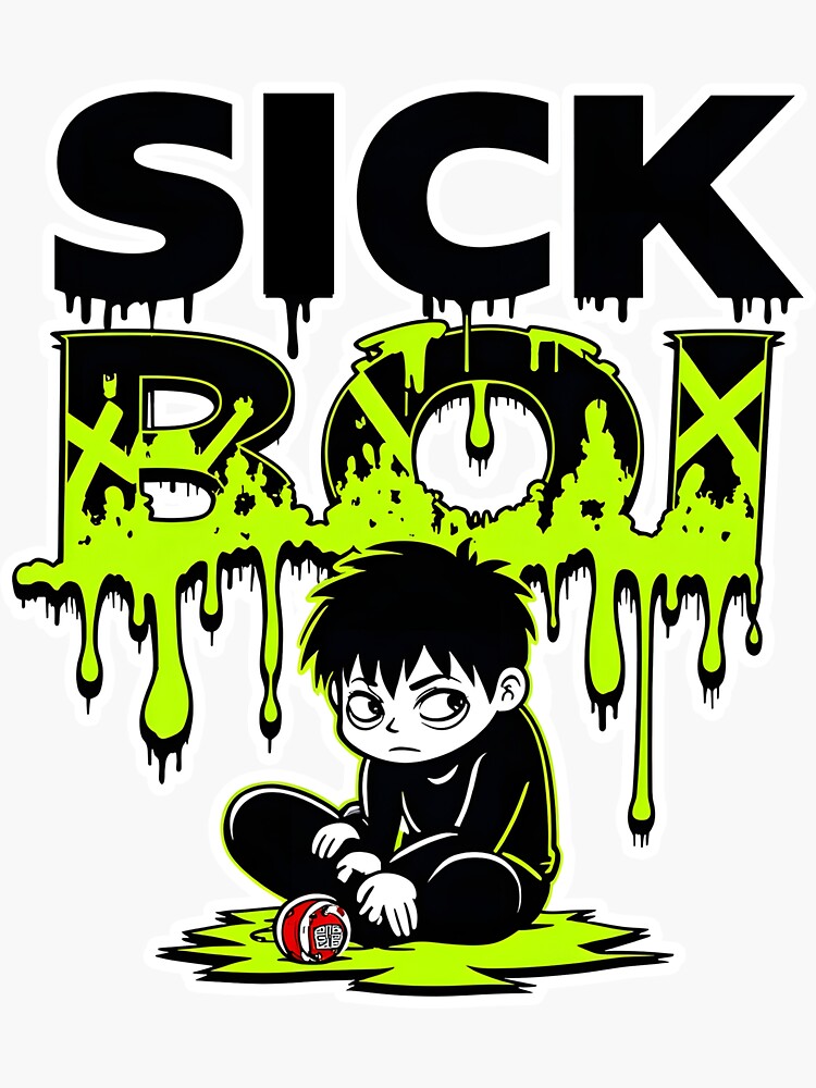 "funny Grunge Slime Aesthetic Design Sick Boi " Sticker for Sale by ...