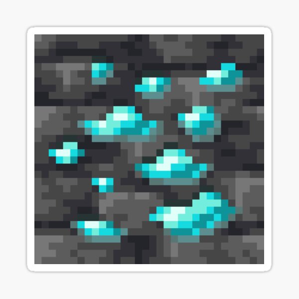 Minecraft Diamond Ore Pixel Art Grid
