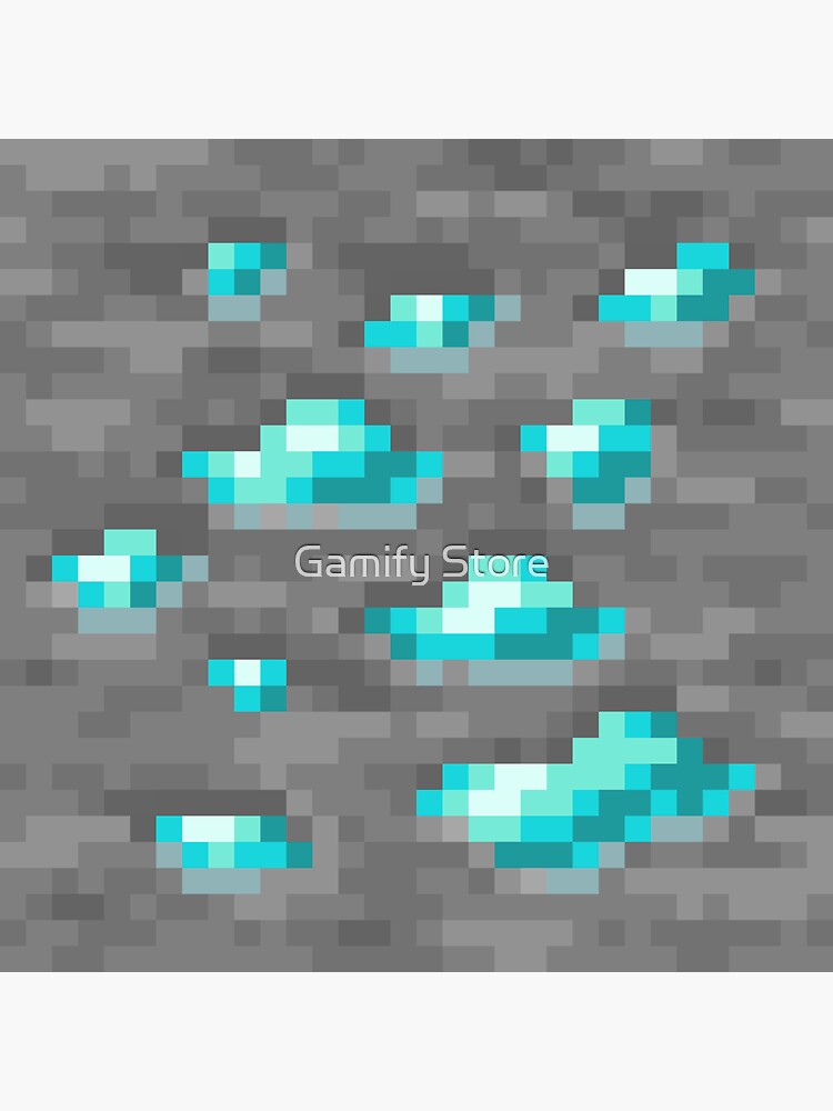 "Minecraft Diamond Ore Block Texture Pixel Art" Sticker for Sale by ...