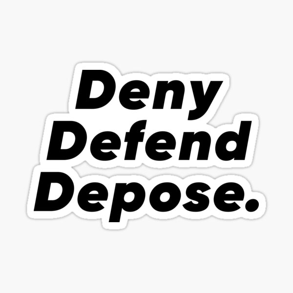 "Deny Defend Depose" Sticker for Sale by Medd99 | Redbubble