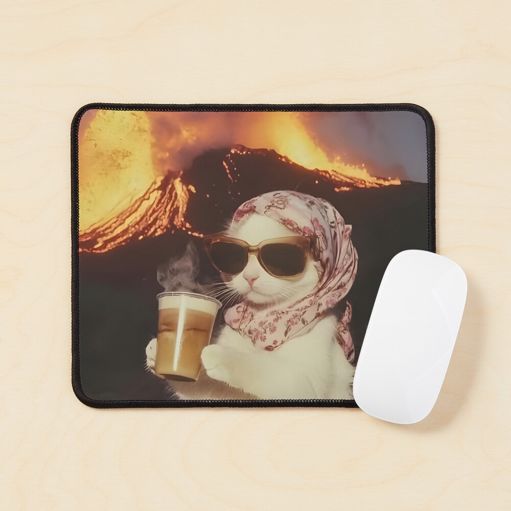 "Demure cat with glasses / Everything is on fire" Sticker for Sale by ...