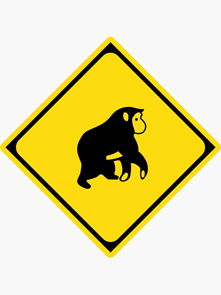 "Monkey Crossing Sign in Japan" Sticker for Sale by ZER0XMACHINE ...