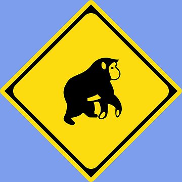 "Monkey Crossing Sign in Japan" Sticker for Sale by ZER0XMACHINE ...