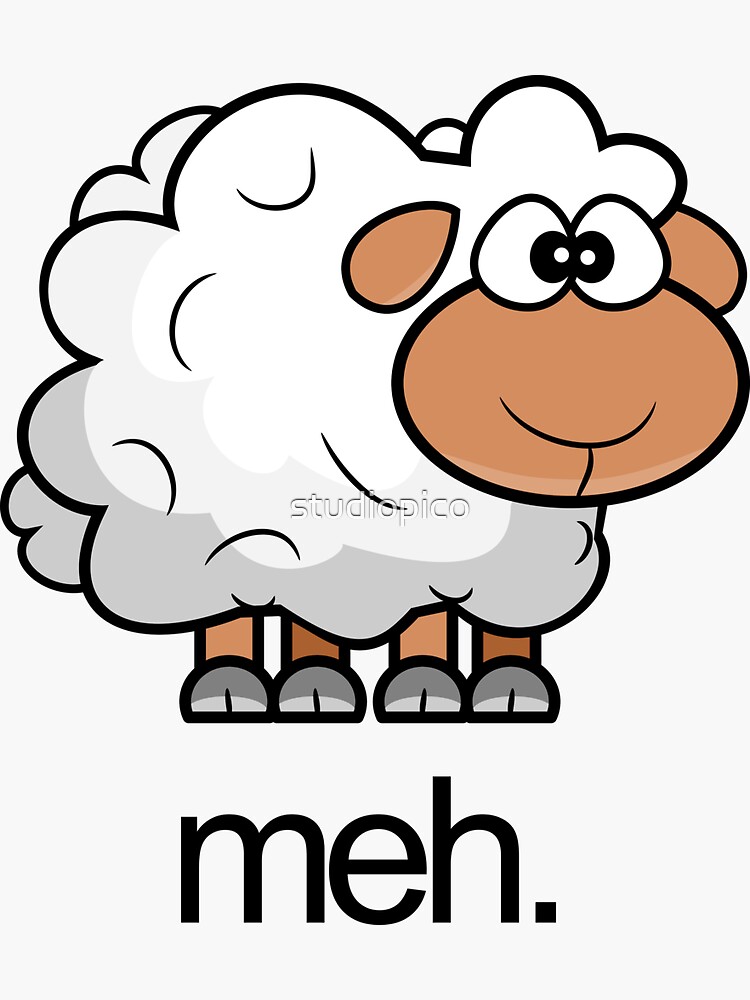 "Funny Sheep Meh" Sticker for Sale by studiopico | Redbubble
