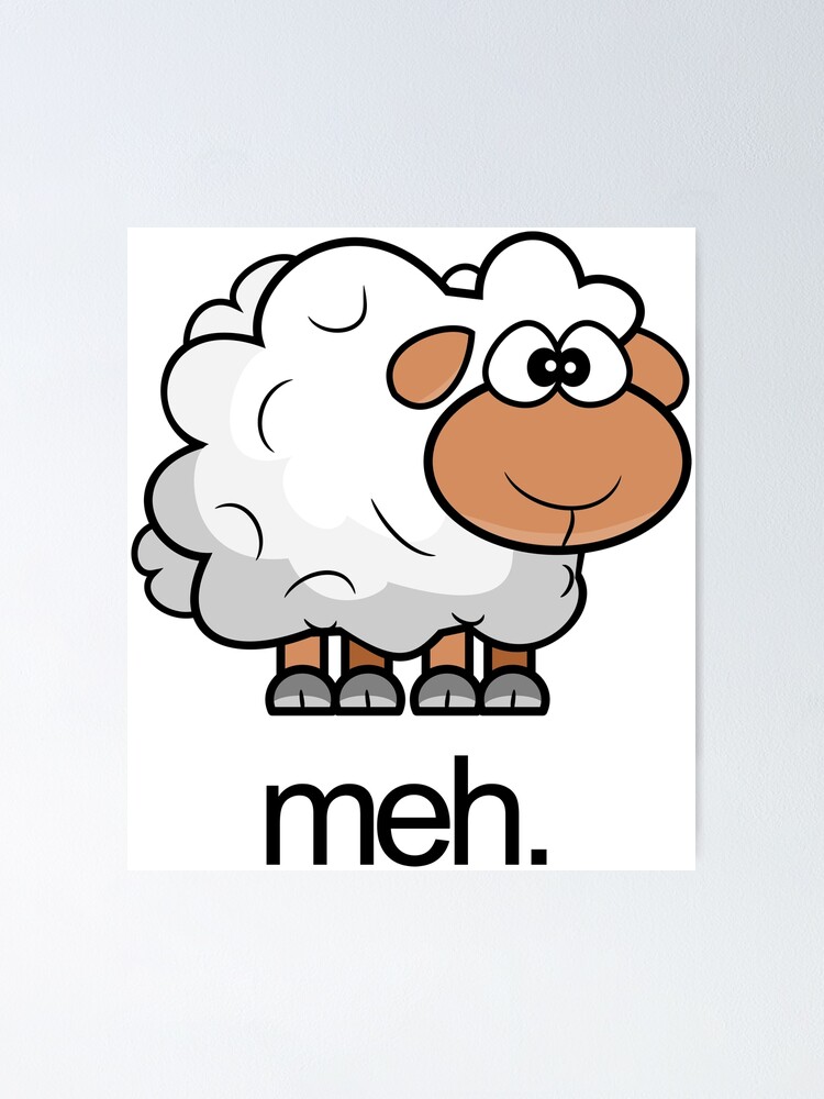 "Funny Sheep Meh" Poster for Sale by studiopico | Redbubble