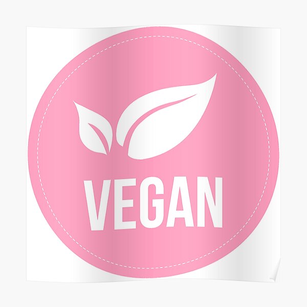 "bubblegum pink vegan symbol" Poster for Sale by julieiluj | Redbubble