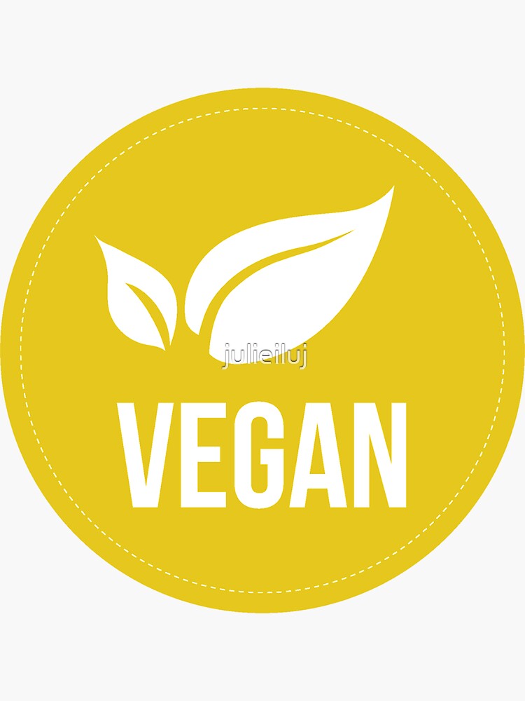 "golden yellow vegan symbol" Sticker by julieiluj | Redbubble