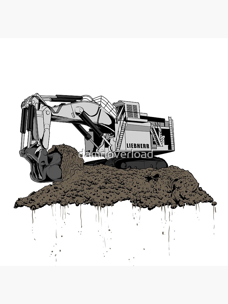 Excavator Liebherr Premium Matte Vertical Poster