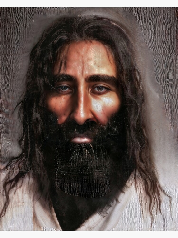 "Jesus of Nazareth from the Shroud " Poster for Sale by ShroudFaceAI ...