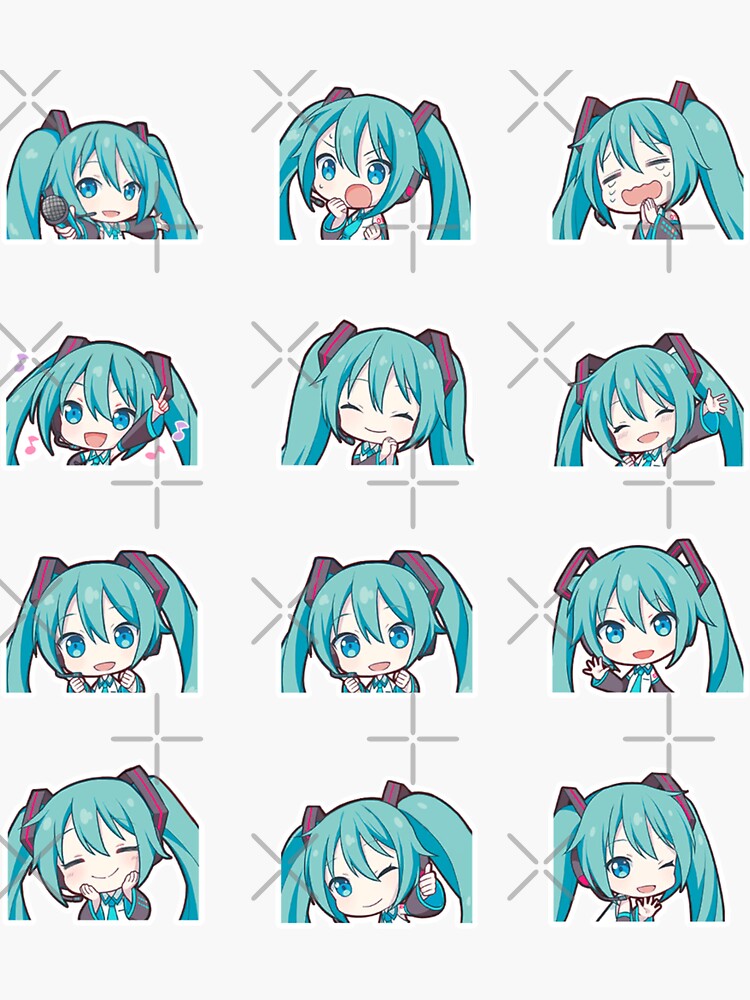 "Hatsune Miku Project Sekai Emote Sticker Sheet" Sticker for Sale by ...