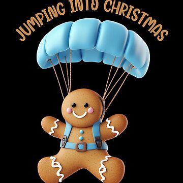 "Jumping Into Christmas Skydiving Cookie Gingerbread Man 2" Sticker for ...