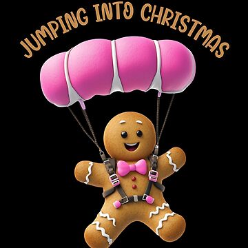 "Jumping Into Christmas Skydiving Cookie Gingerbread Man 3" Sticker for ...