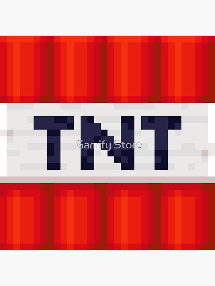 "Minecraft TNT Block Texture Pixel Art" Sticker for Sale by BurgerBites ...