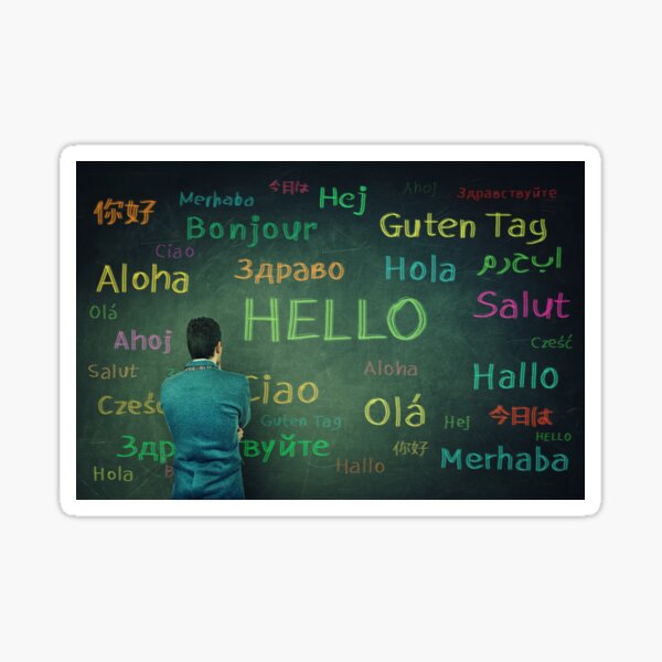 "learning different languages" Sticker by 1STunningART | Redbubble
