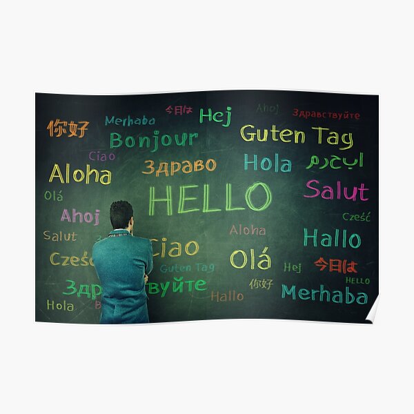 "learning different languages" Poster for Sale by 1STunningART | Redbubble