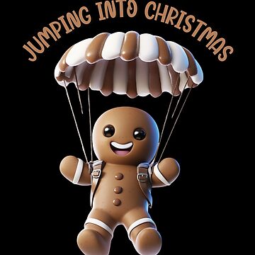 "Jumping Into Christmas Skydiving Cookie Gingerbread Man 7" Sticker for ...