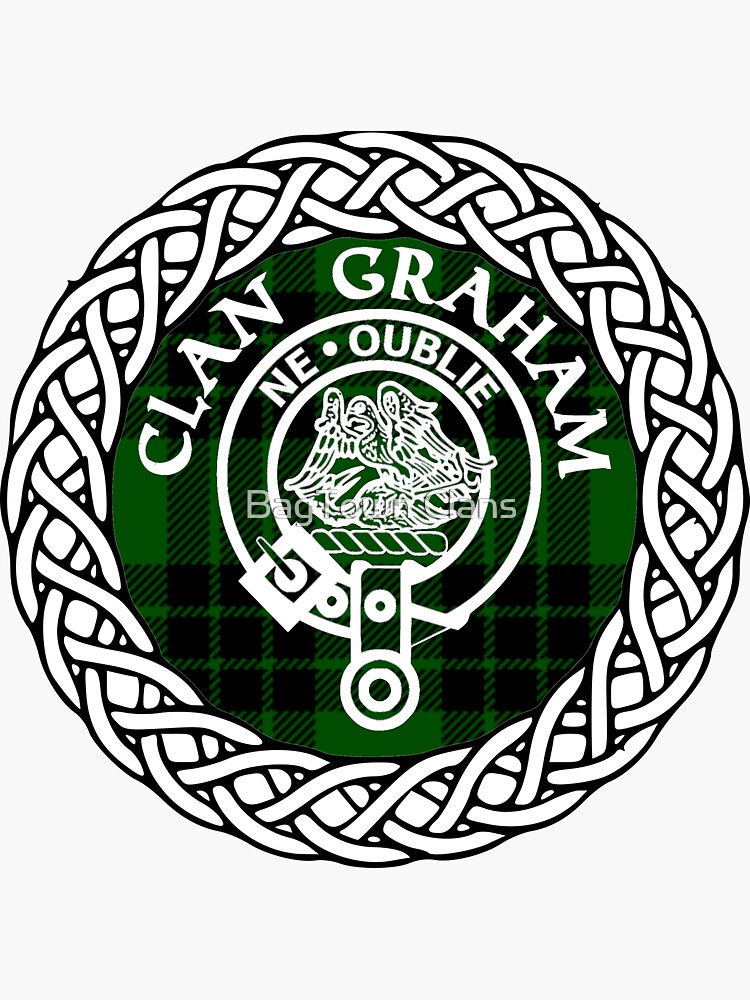 "Graham Scottish Clan surname last name tartan crest badge" Sticker for ...