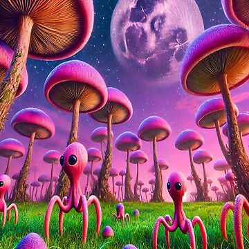 "Four Legged Fella - Mushroom City - Mythological Alien City" Sticker ...