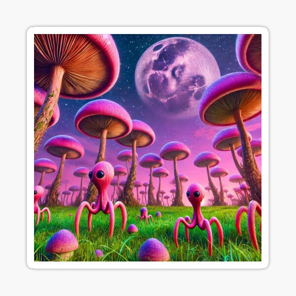 "Four Legged Fella - Mushroom City - Mythological Alien City" Sticker ...