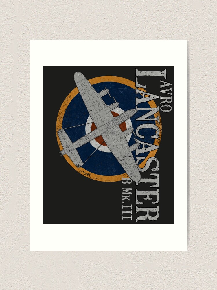 "Avro Lancaster WWII Bomber RAF Roundel Design" Art Print for Sale by ...