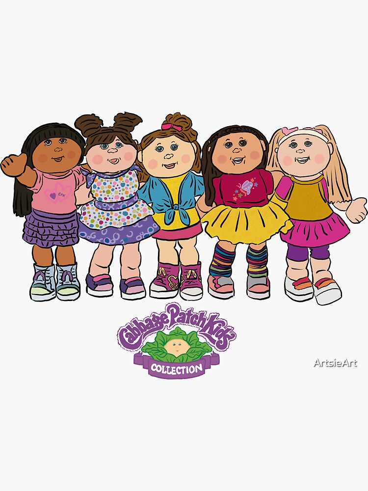 "Cabbage Patch Kids Collection" Sticker for Sale by ArtsieArt | Redbubble
