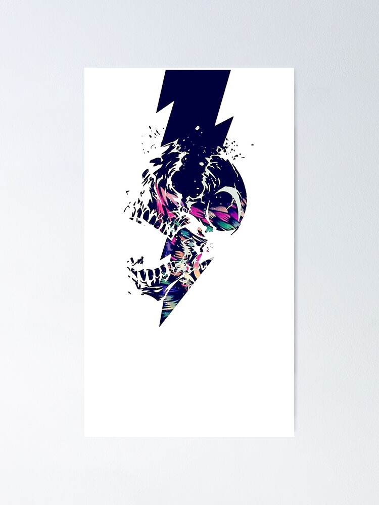 "Skull Lightning Bolt " Poster for Sale by -Cinnabunny- | Redbubble