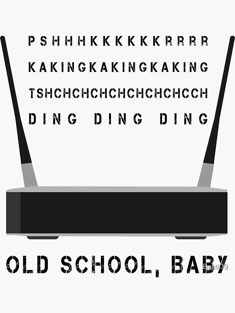 "Modem Sound Old School Funny Computer Internet" Sticker by Basti09 ...