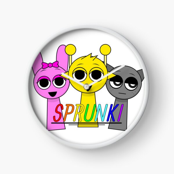 "Sprunki Game: Main characters" Clock for Sale by Sprunkin | Redbubble