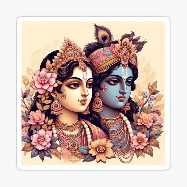 "Radha Krishna" Sticker for Sale by AngeliqueArt | Redbubble